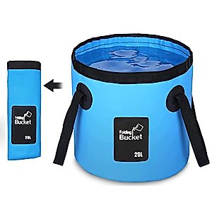 Collapsible Bucket, Esthesia 5 Gallon Bucket Multifunctional Portable Collapsible Wash Basin Folding Bucket Water Container Fishing Bucket for Travelling Camping Hiking Fishing Gardening