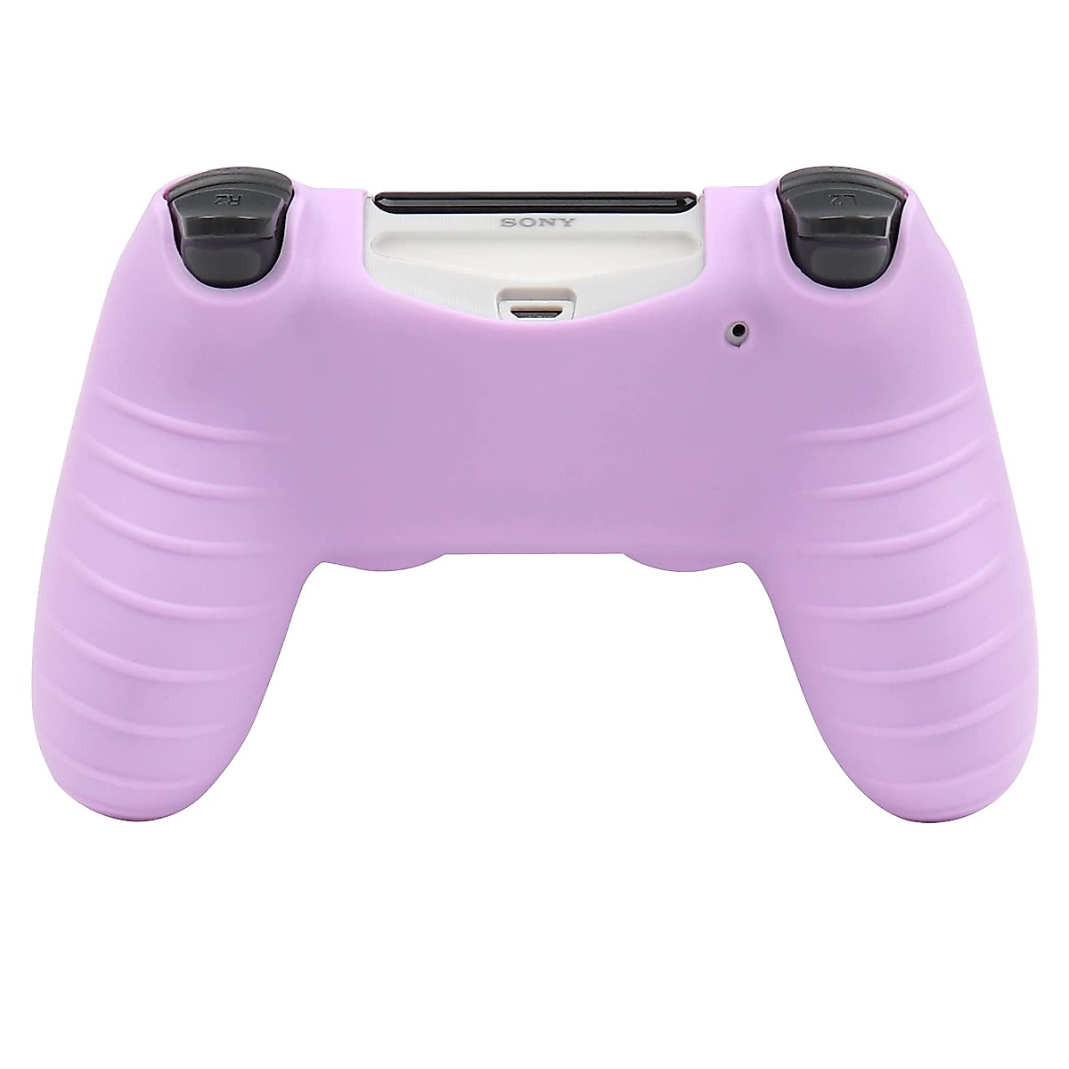 Ralan Purple Controller Skin Silicone for PlayStation 4, Non-Slip Grip Cover Protector Compatible with PS4 Slim/PS4 Pro Controllers with 6 Thumb Grip Caps