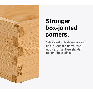 Stedware Kitchen Drawer Organizer, Heavy Duty Reinforced Silverware Divider Tray, Expandable Bamboo Utensil Holder for Flatware, Cutlery, Knives - Kitchen Organization and Storage