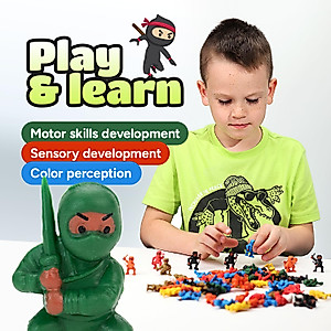 Mini Ninja Gaming Action Figures - Ninja Party Supplies - Ninja Kids Party Favor and Birthday Gift - Ninja Accessories - Easter Egg Fillers - Ninja Birthday Cake Topper - 25pcs