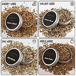 Cocktail Smoker Kit, Old Fashioned Smoker kit with Torch, 4 Kinds of Wood Smoker Chips for Bourbon and Whiskey. Gift for Whiskey Lovers, Dad, Husband, Men（No Butane）