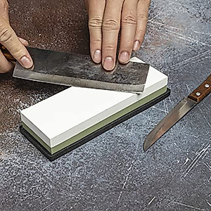 NEIKO 54003A Whetstone, Knife Sharpening Stone, 3000 & 8000 Grit, Coarse, 2 Side Sharpener Stone, Water Sharpening Stone Set, Scissor, Blade, Kitchen Knife Sharpener Stone, Wet Stone Sharpening Kit