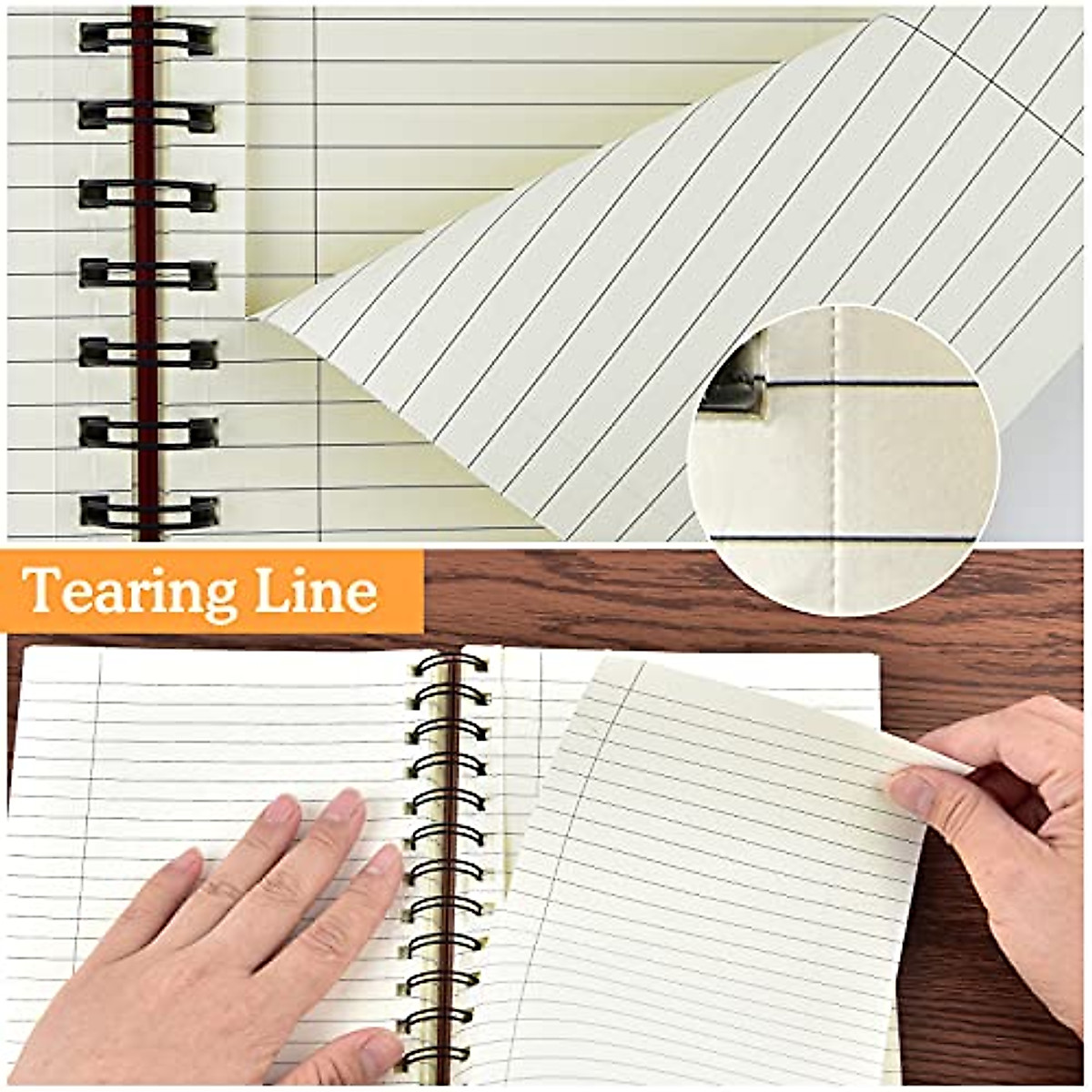 Zealor 4 Pack Hardcover Spiral Notebook College Ruled Notebooks Subject Notebook A5 Size 5.5"x 8.3" for Office and School Supplies (Red, Kraft, Green, Blue)