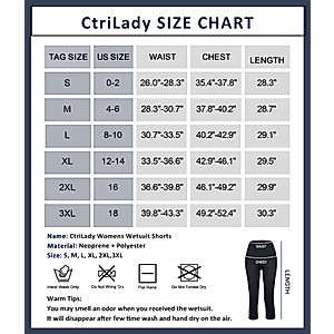 Ctrilady Women Neoprene Wetsuit Pants 2.5mm Keep Warm Legging Swimming Diving Snorkeling Surfing (Black, XX-Large)
