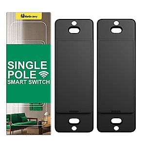 Black Smart Switch by Martin Jerry | 2 Pack Smart Light Switch Compatible with Alexa and Work with Google Home, 2.4G WiFi Smart Home Devices and Needs Neutral Wires