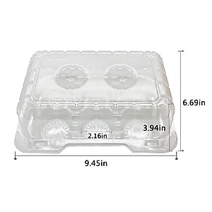 Clear Cupcake Containers,12pc Plastic Disposable High Dome Cupcake Boxes 6 Compartment Cupcake Holders Cupcake Containers Half Dozen Cupcake Trays Durable Cup Cake Muffin Packaging Transporter