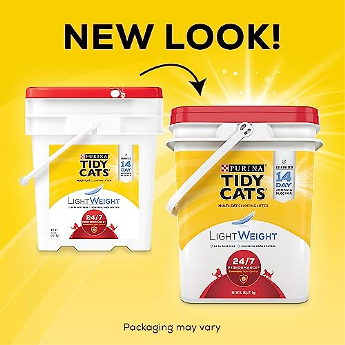 Purina Tidy Cats Light Weight, Low Dust, Clumping Cat Litter 24/7 Performance Multi Cat Litter - 17 lb. Pail