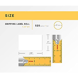 HOUSELABELS 1.5" x 1" Multipurpose Labels on 1" Core Compatible with Zebra and Rollo Printers, 6 Rolls / 520 Labels per Roll