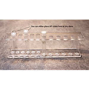 Ackers Transparent Acrylic Test Tube Bottle Small Glass Holder,Built-in Handle, 25 Tube Capacity, 0.7" (18mm) Holes for 10ML Test Tubes