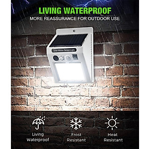 AMZSTAR Solar Motion Sensor Security Lights Wall Lights with Remote Solar Sound Alarm Strobe Light,3 Modes Waterproof Solar Alarm Lights Outdoor Solar Lamp for Farm,Barn,Villa,Yard,Garden (2pcs)