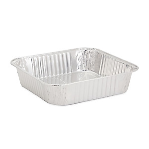 Stockroom Plus 50 Pack 8x8 Disposable Aluminum Foil Pans for Baking, Square Trays for Meal Prep