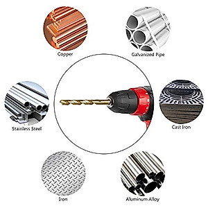 1/8 Inch Cobalt Drill Bits - Set of 10 Pcs, BAIDETS M35 High Speed Steel Jobber Drill Bits, Twist Drill Bits Set for Hard Metal, Stainless Steel, Cast Iron, Plastic and Wood