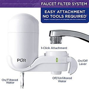 PUR Faucet Mount Water Filtration System, White – Vertical Faucet Mount with 2 Filters for Crisp, Refreshing Water, FM-3333B