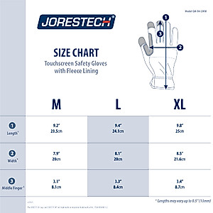 JORESTECH Fleece Lined Winter Work Gloves High Visibility Safety Touch Screen Technology Multipurpose (Large)