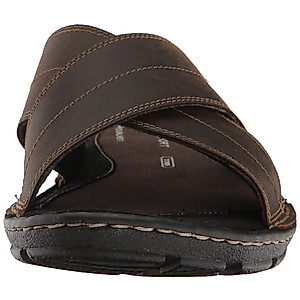 Rockport Men's Darwyn Xband Slide Sandal, Brown II Leather, 14 W US