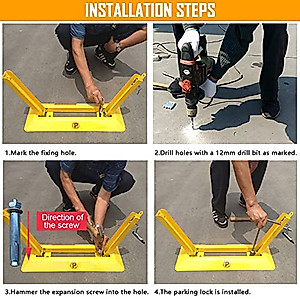 Folding Parking Barrier, Car Parking Pole Triangular, Removable Parking Space Lock, Manual Parking Blocker, Parking Security Bollards,48CM