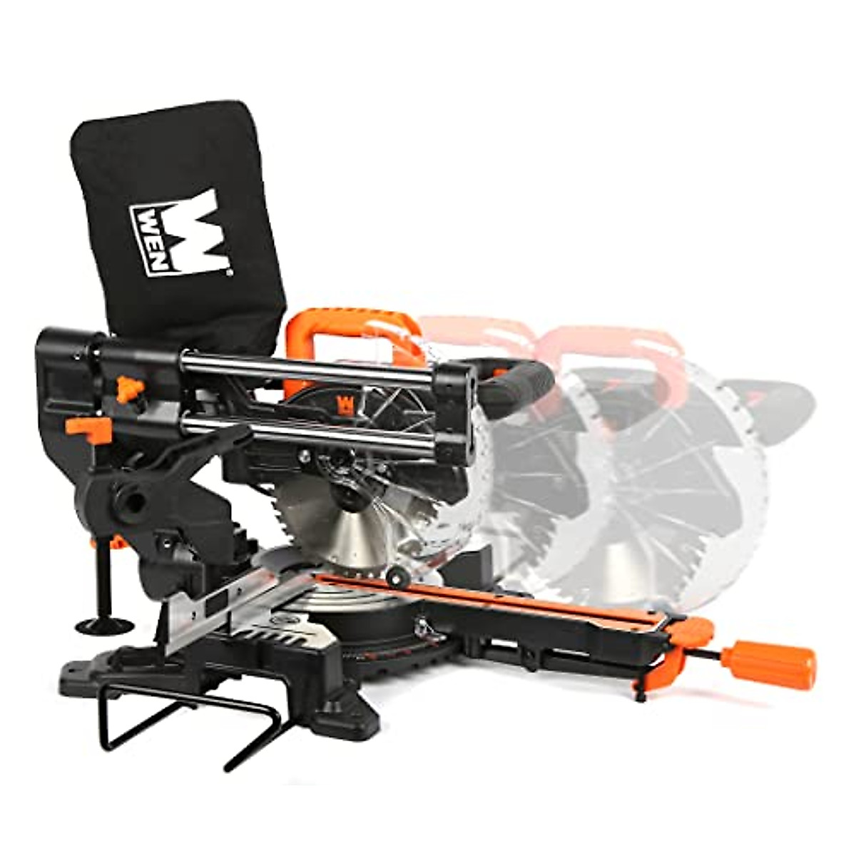 WEN MM0713 9.5-Amp 7.25-Inch Single Bevel Compact Sliding Compound Miter Saw with LED Cutline Guide, Black