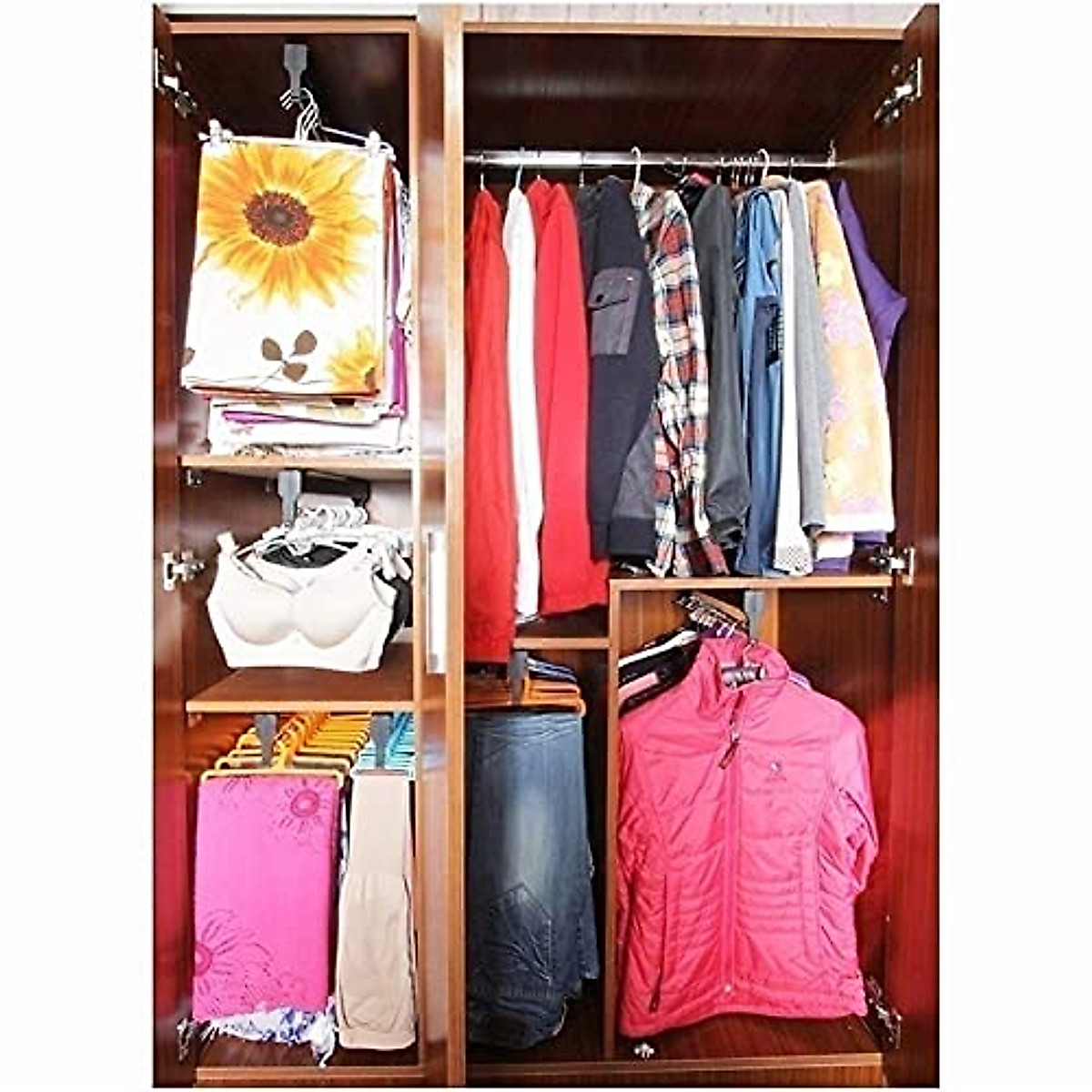 OMOONS Drying Racks,Clothes Rail Pull-Out Closet Drying Rack Slide/Trouser Rack,Space-Saving Wardrobe Drying Rack,Household Storage Rack,for Scarf/Jeans/Towel/500Mm