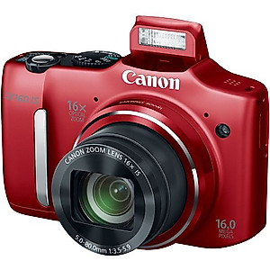 Canon PowerShot SX160 is 16.0 MP Digital Camera with 16x Wide-Angle Optical Image Stabilized Zoom with 3.0-Inch LCD (Red)