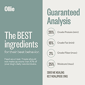 Ollie Chicken and Apple Recipe Jerky Dog Treats - Dog Jerky Treats All Natural - Healthy Dog Treats - Chicken Jerky for Dogs - Real Meat Dog Treats 15 Oz.