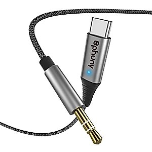 Bphuny USB C to 3.5mm Audio Aux Jack Cable[3.3ft], USB Type C to 3.5mm Headphone Stereo Cord Car Aux Adapter Compatible with Samsung Galaxy S22 S21 Ultra Note 20 Plus,Google Pixel 6 XL,iPad Pro 2021