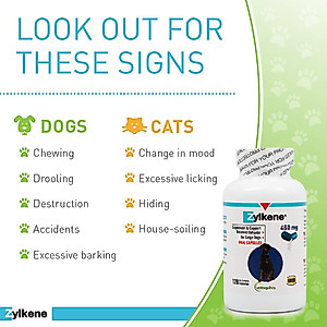 Vetoquinol Zylkene Calming Support Supplement for Large Dogs 33-132lbs, Helps Promote Relaxation and Reduce External Stress Factors, Daily Behavioral Support and Anxiety Relief for Dogs, 450mg