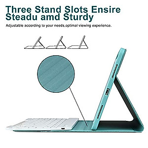iPad Air 11-inch M2 2024/ iPad Air 5th Gen 10.9 Case with Keyboard,iPad Air 4th Gen 2020,iPad Pro 11 2018 with Detachable Wireless Bluetooth Keyboard case with Pencil Holder(Sky Blue)