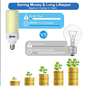RIUVAO Led Corn Light Bulb 2 Pack,800W Equivalent 5000K Daylight 12000Lm Super Bright E26/E39 Base 80W Led Corn Bulbs,Replace Metal Halide HID CFL Led Bulb for Outdoor Indoor Area