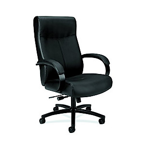 HON Validate Big and Tall Executive Chair - Leather Computer Chair for Office Desk, Black (HVL685)