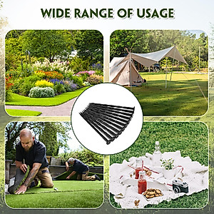 Garaook Landscape Edging Stakes, 100 Pcs 8" Plastic Garden Spikes, Spiral Nylon Anchoring Spikes for Paver Edging, Weed Barriers, Artificial Turf, Tent, Grass Pathway and More, Black