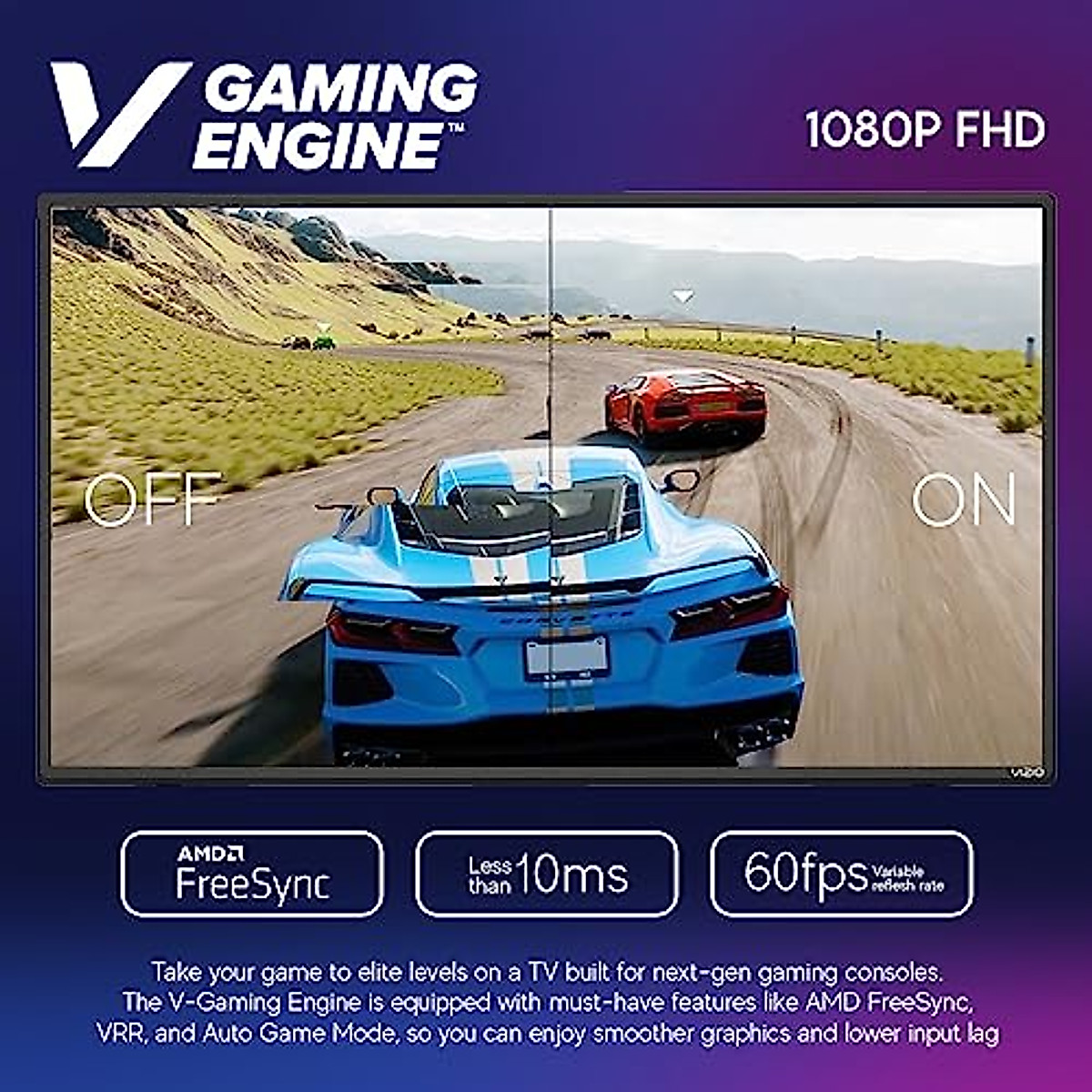 VIZIO 40-Inch Class D-Series Full HD LED 1080p Smart TV, V-Gaming Engine, Apple AirPlay 2 and Chromecast Built-in + Free Wall Mount (No Stands) - D40f-J09 (Renewed)