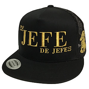 EL JEFE DE JEFES EL Chapo Guzman 2 Logos HAT MESH Black