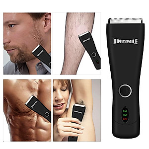 Kingsmile Body Hair Trimmer, Wireless Home Haircutting Kit, Men's Shaving & Grooming Sets with Charger,Haircutting Tools, Electric Razor for Trimming Women, Children Guide Combs, Black