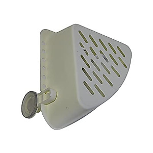 Dependable Industries inc. Essentials Triangle Corner Caddy Shelf For Bathroom Showers and Bath With 2 Vacuum Hanger Suction Cups For Ceramic Tile Glass Smooth Surfaces (White)