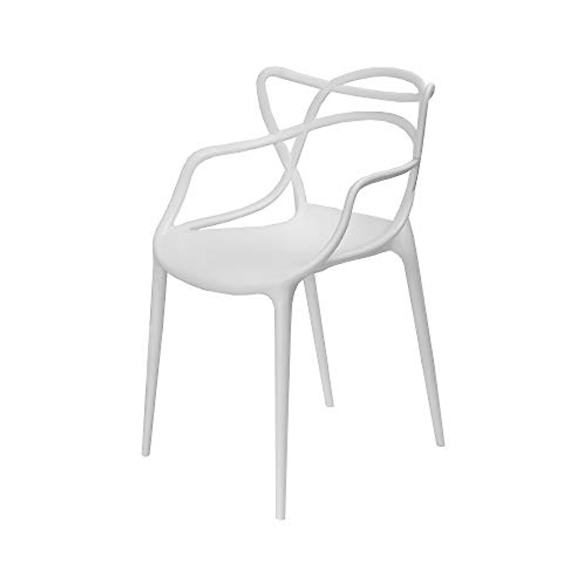 Mod Made Mid Century Modern Molded Plastic Loop Chair (Set of 2), White