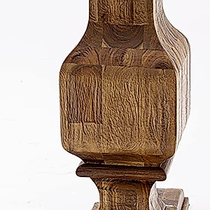 East West Furniture IR3-0N-TP Irving Kitchen Dining Round Wooden Table Top with Pedestal Base, 48x48 Inch, Sandblasting Antique Walnut