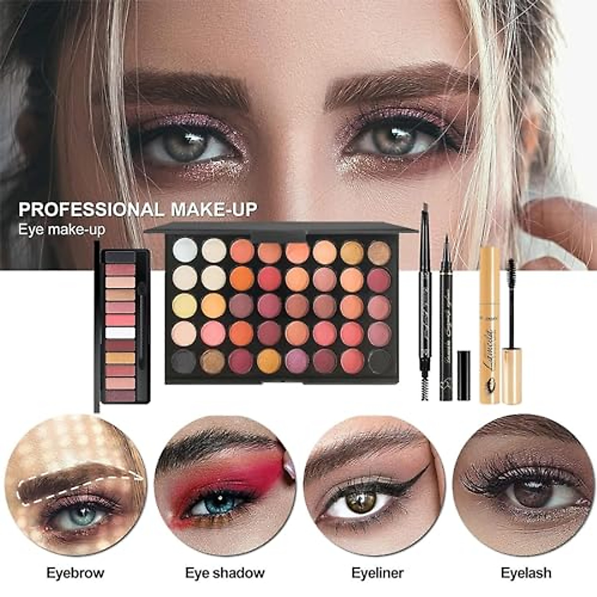 MISS ROSE M Professional Makeup Kit, 31 Pcs All-in-one Makeup Kit,Makeup Kit for Women Full Kit,Makeup Gift Set for Women girls(HZJ-001)
