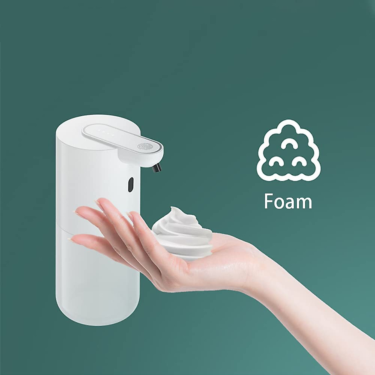 Soap Dispenser, Automatic Hand Soap Dispenser Sprayer Touchless Foam Liquid Soap Dispenser Rechargeable Bathroom Countertop Soap Pump for Bathroom Kitchen 13.5oz Liquid Hand Soap Jar Container