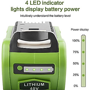 2-Pack High-Output 6.0Ah 40V Battery for GREENWORKS 40-Volt Tools Battery (G-MAX 40V System)