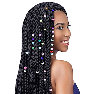 1602pcs Beads for Hair Braids Kit Including 600pcs 9x6mm Glitter Pony Beads, 1000pcs Elastic Rubber Bands, and 2pcs Quick Beaders for Kids Hair Braids (Glitter)