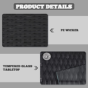 Betterland 7 Piece Outdoor Sectional Sofa Patio Furniture Set, All-Weather PE Rattan Wicker Patio Conversation Set with Washable Cushion and Glass Table(Grey)