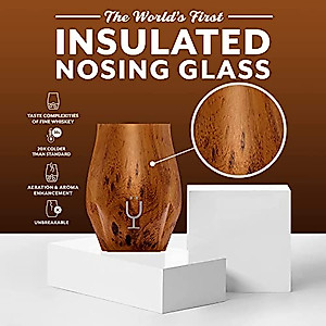 BrüMate NOS'R, Double-Wall Stainless Steel Whiskey Nosing Glass - 7 Oz (Walnut)