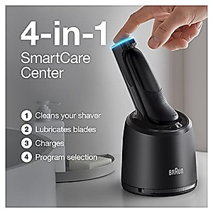 Braun Electric Razor for Men, Series 7 7085cc 360 Flex Head Electric Shaver with Beard Trimmer, Rechargeable, Wet & Dry, 4in1 SmartCare Center and Travel Case
