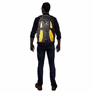Backpack, (laptop, travel, school or business) Urban Commuter by EXOS (Black with Yellow Trim)