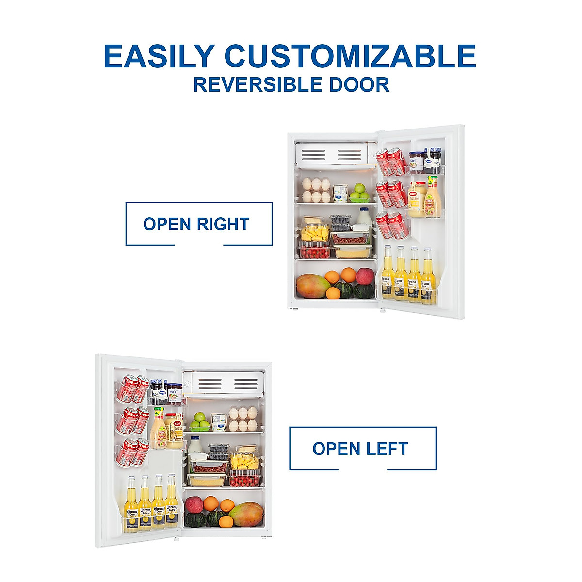 Koolatron Compact Refrigerator with Freezer - Mini Fridge for Bedrooms, Offices Dorms Wine Skincare Beverages Beer & Makeup Retro Cosmetic,Beverage Cooler Neveras Pequeñas para Cuarto white 3.1 cu ft