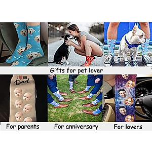 Artsadd Custom Face Socks with Picture, Personalized Socks with Photo Customized Unisex Funny Crew Sock Gifts for Men Women