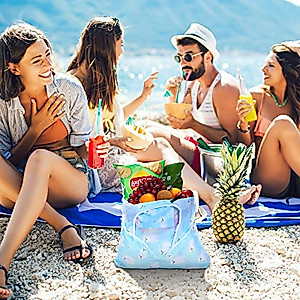 40 Pcs Reusable Grocery Bags Foldable Reusable Shopping Bags Polyester Heavy Duty Tote Bags with Attached Pouch and Handles Waterproof Washable Grocery Tote Practical Gifts for Women Men, 40 Styles