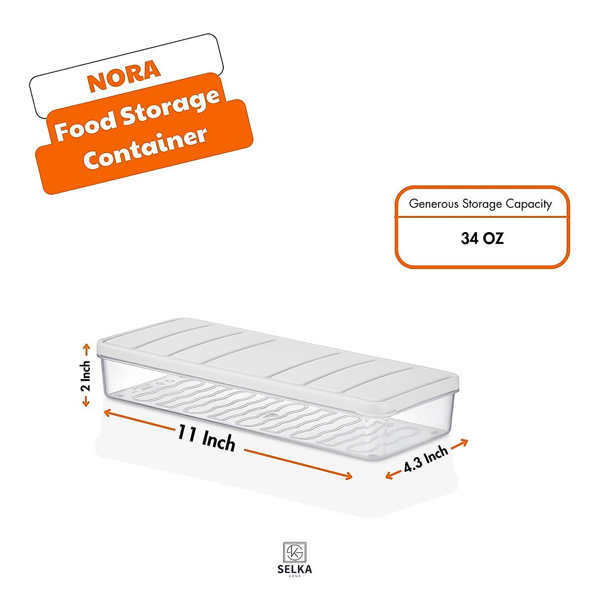 Selka Home - Airtight Food Storage Containers with Lids, Freezer Organizer Bins, Nora 4 Piece, 34 Oz, Storage Container, Ecru