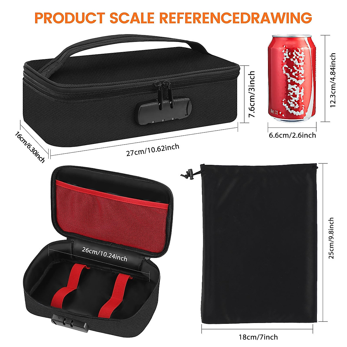 MUOUM Discreet Lockable Storage Toy Bag Box Organizer Container