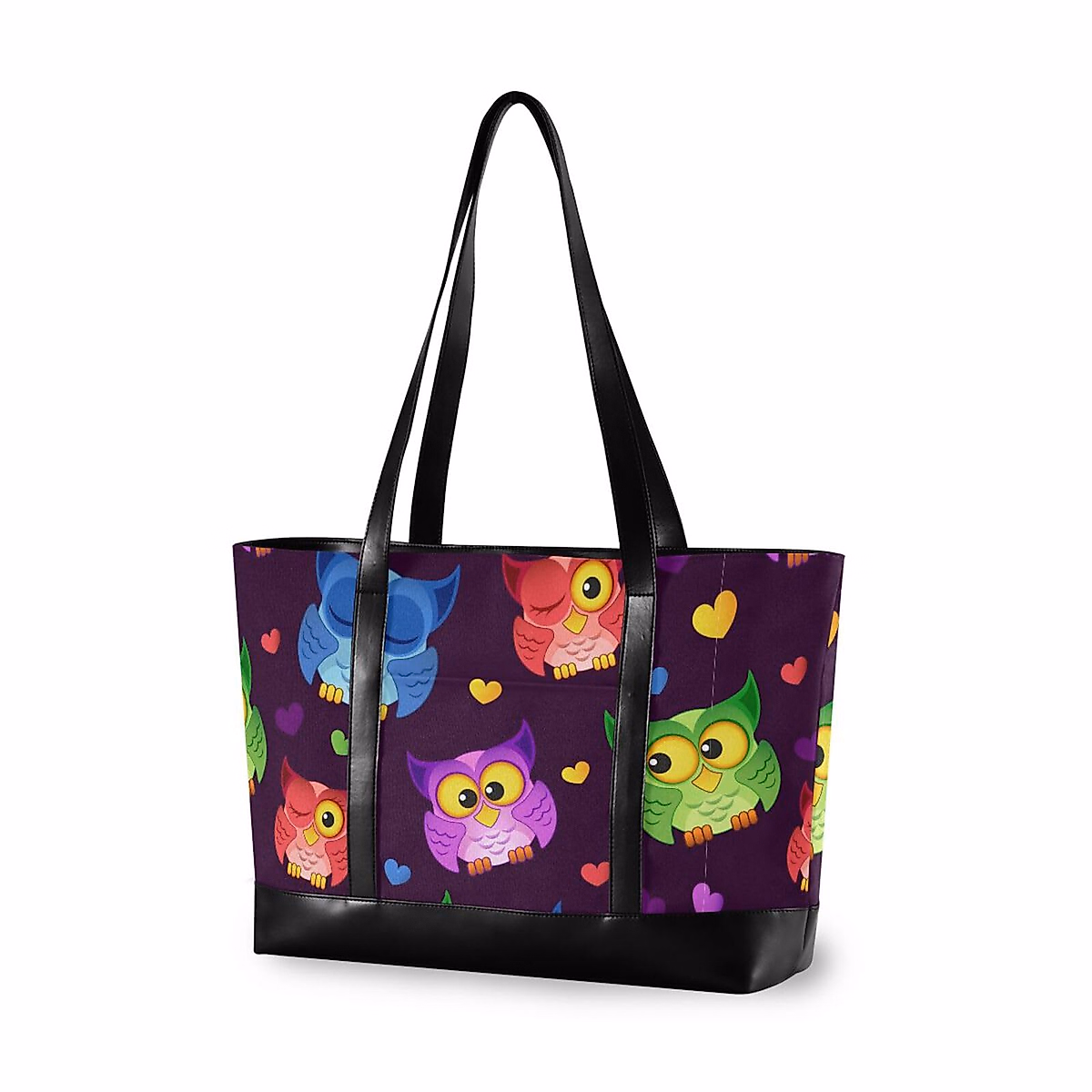 Owls Laptop Tote Bag for Women Handbags Fashion Purse Canvas Teacher Tote Bags Work Travel Bag with Zipper